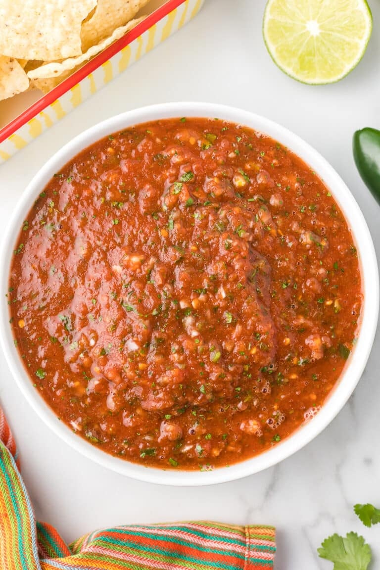 Restaurant Style Blender Salsa with Canned Tomatoes - Cooking Up Memories