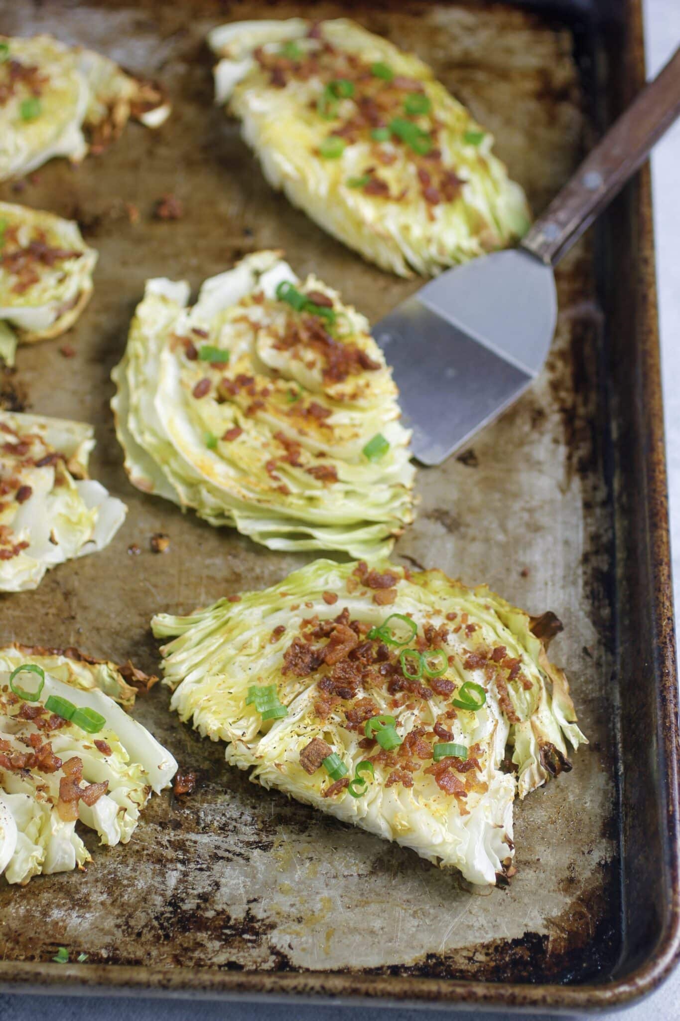 Low-Carb Roasted Cabbage with Bacon - Cooking Up Memories