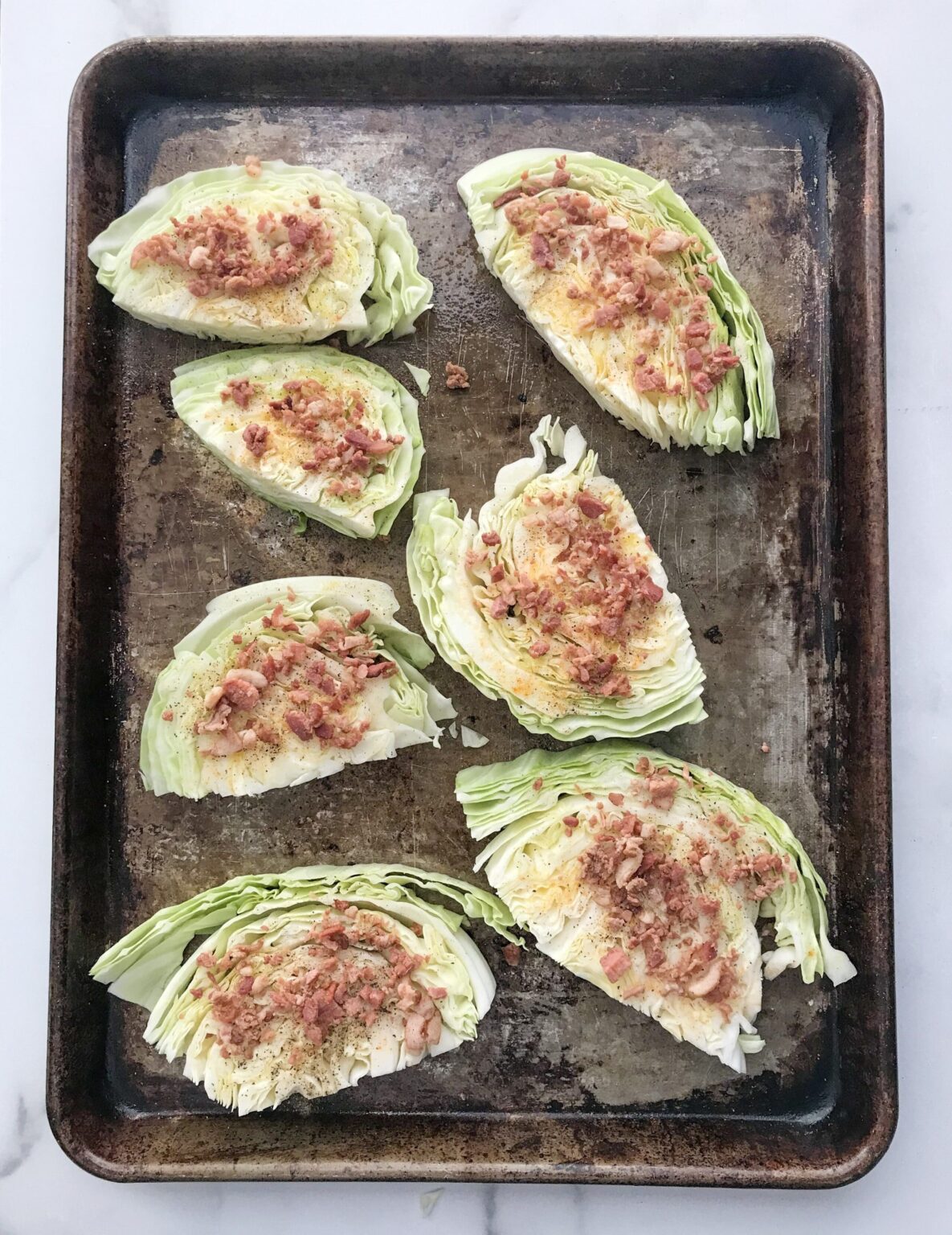 Low-Carb Roasted Cabbage with Bacon - Cooking Up Memories