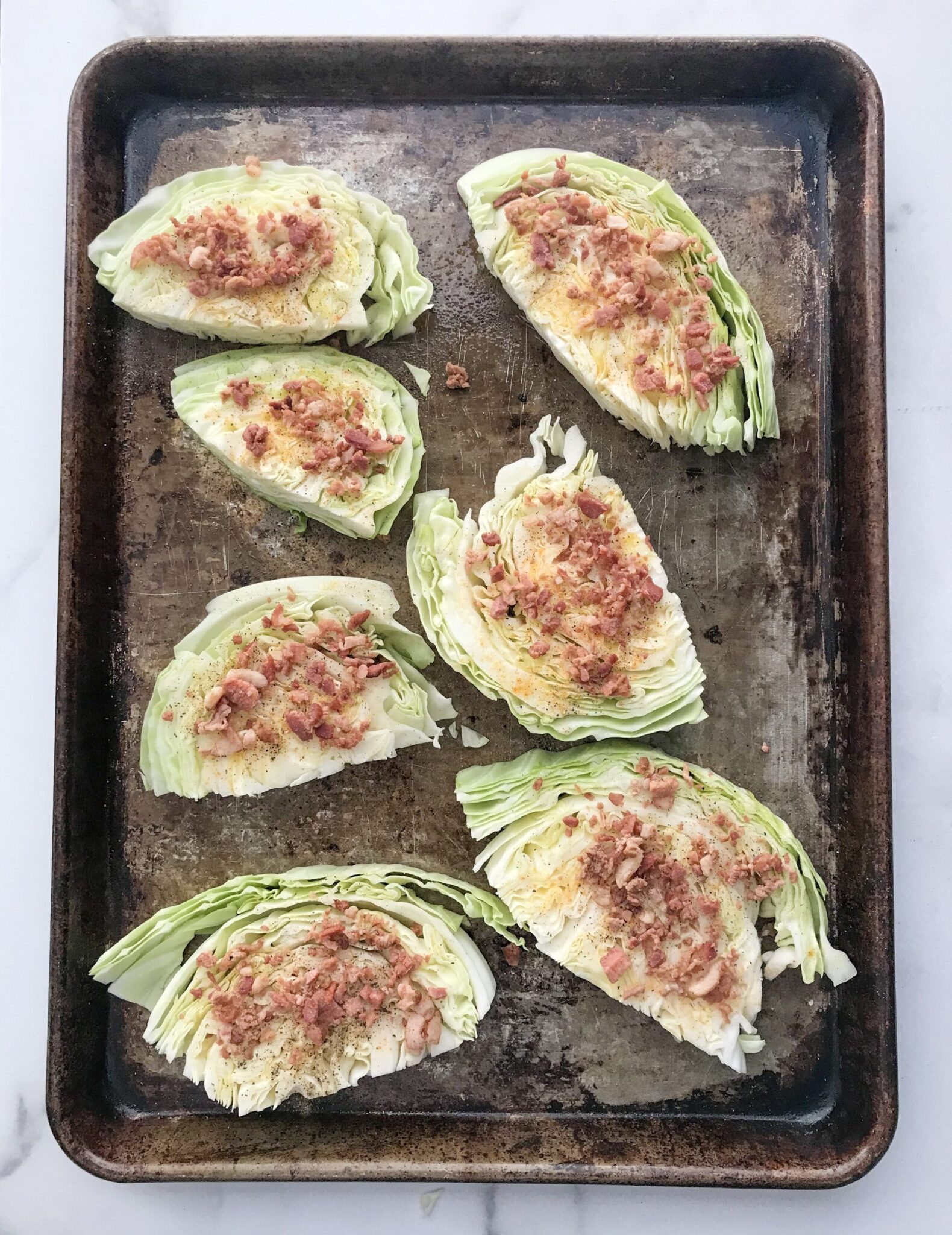 Low-Carb Roasted Cabbage with Bacon - Cooking Up Memories