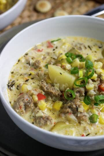 Sausage Corn Chowder Recipe - Cooking Up Memories