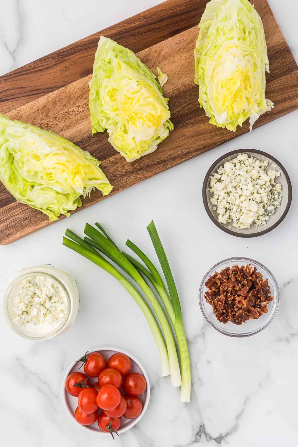 Loaded Wedge Salad with Blue Cheese Dressing - Cooking Up Memories