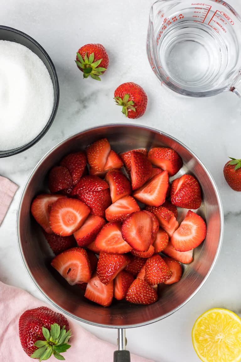 Strawberry Simple Syrup - Cooking Up Memories