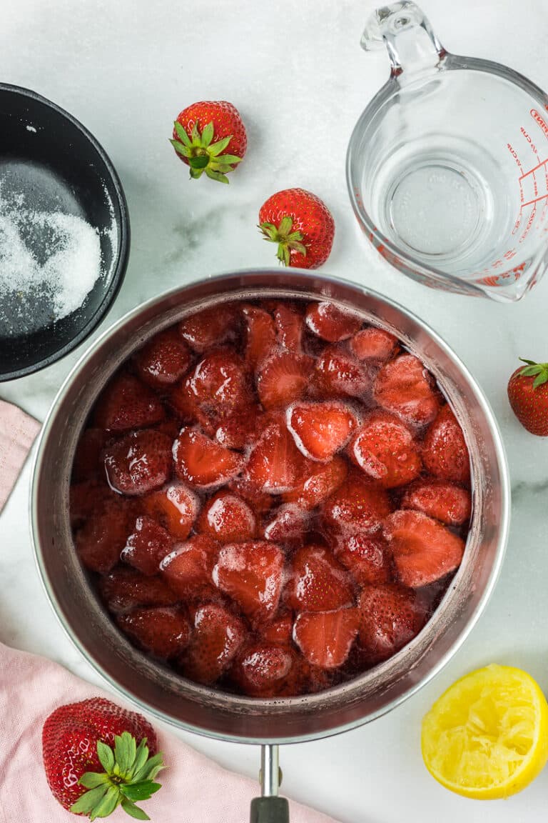 Strawberry Simple Syrup - Cooking Up Memories