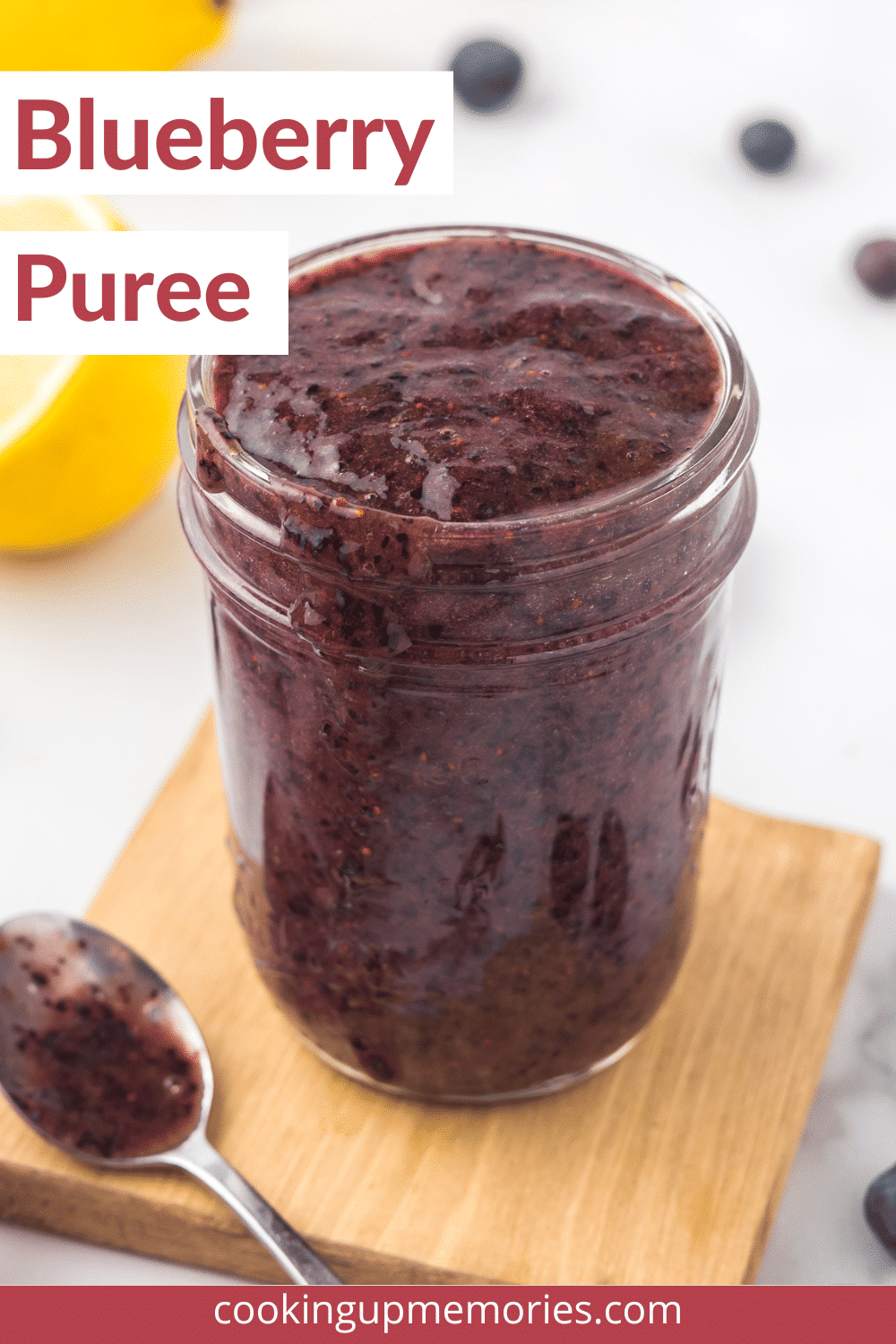 Fresh Blueberry Puree for Cocktails - Cooking Up Memories