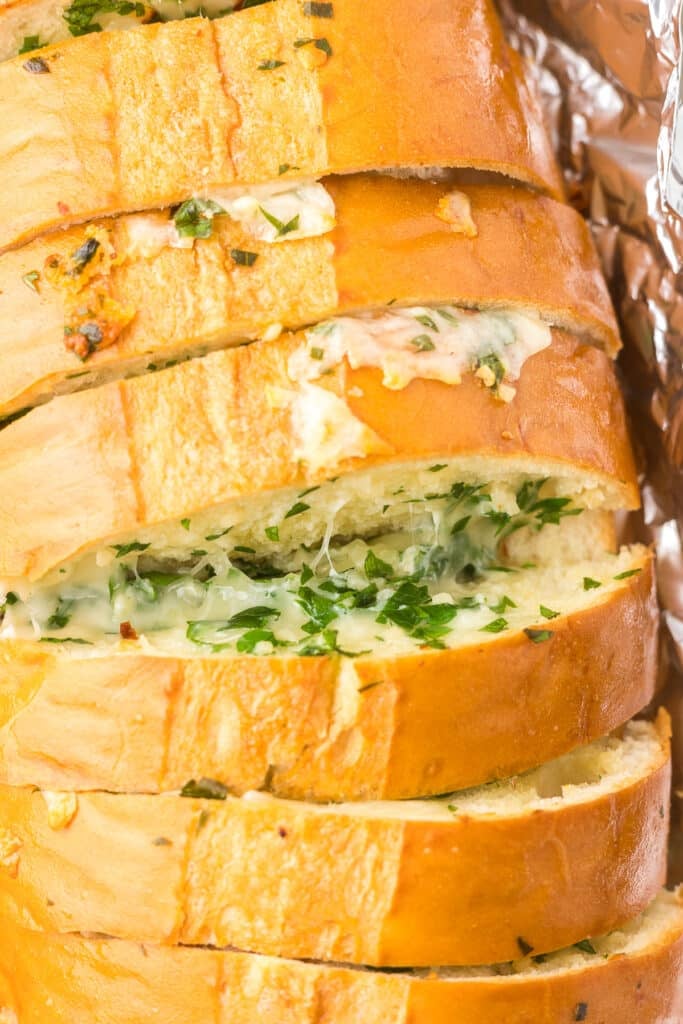 The Best Cheesy Stuffed Garlic Bread - Cooking Up Memories