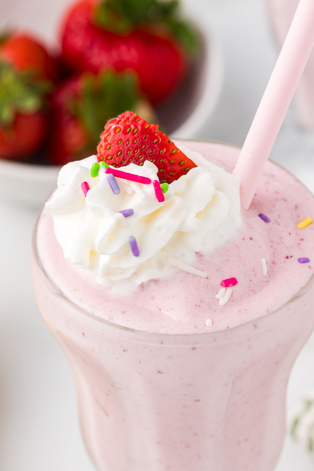 Strawberry Banana Milkshake - Cooking Up Memories