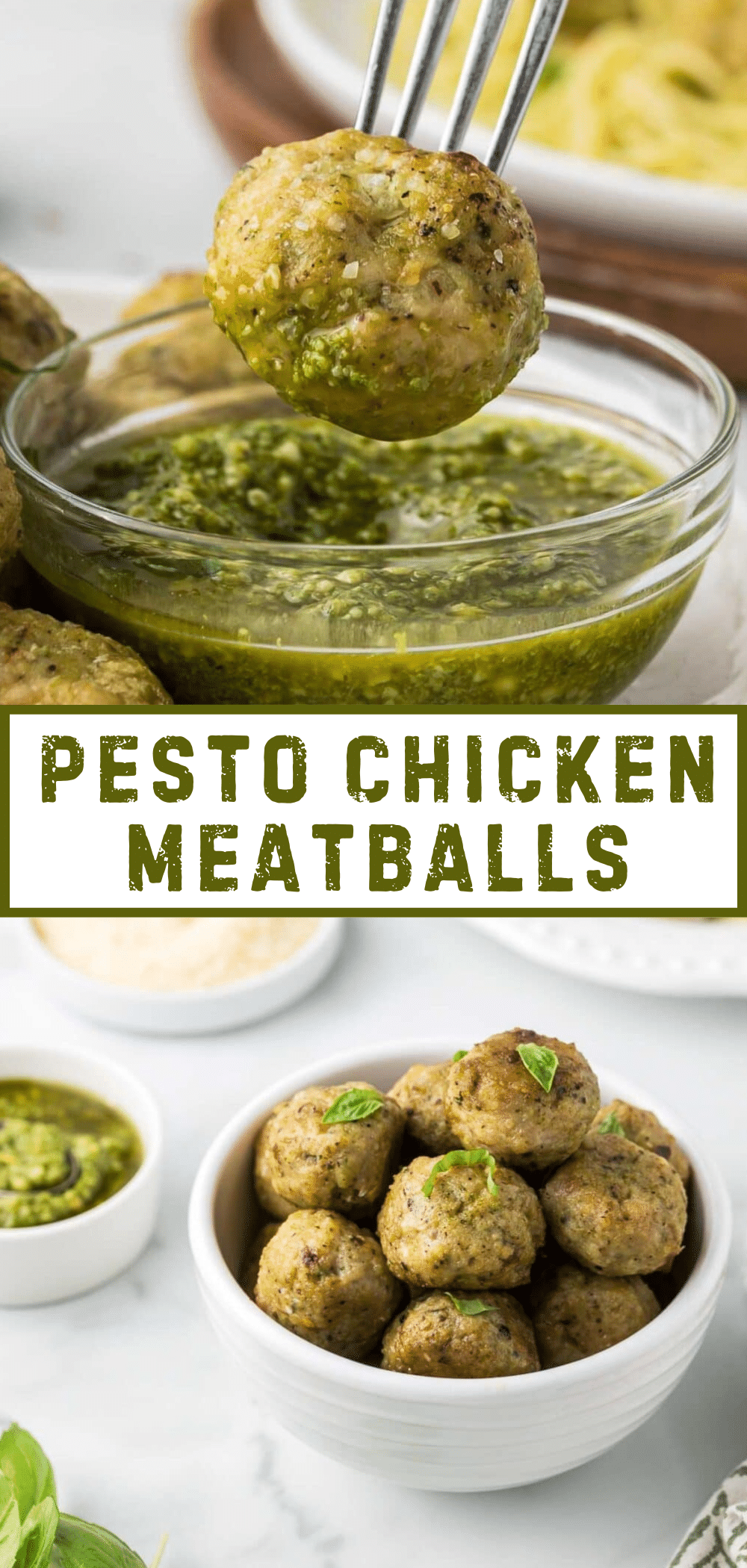 Pesto Chicken Meatballs (Easy Baked Weeknight Dinner) - Cooking Up Memories