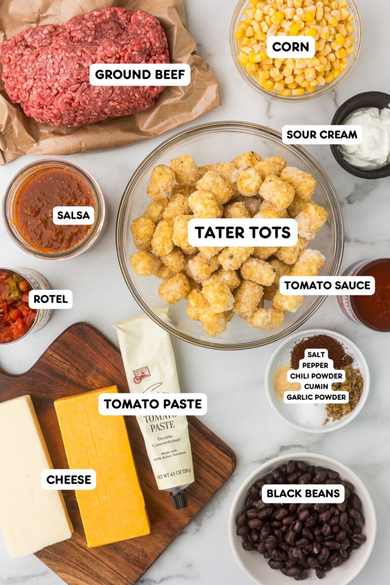 Taco Tater Tot Casserole (Easy Ground Beef Bake) - Cooking Up Memories