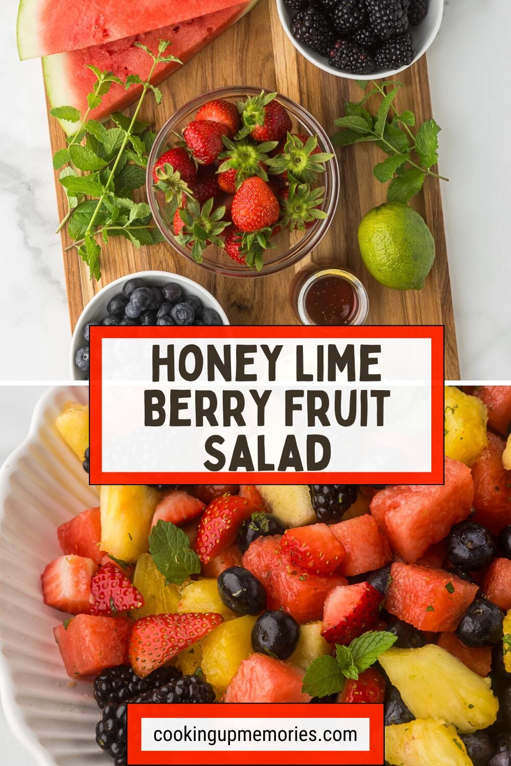 Honey Lime Berry Fruit Salad Recipe - Cooking Up Memories